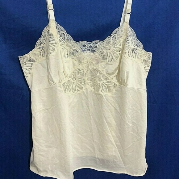 Vintage | Tops | Vintage Ivory Shadowline Camisole Wlace Bust 38 | Poshmark